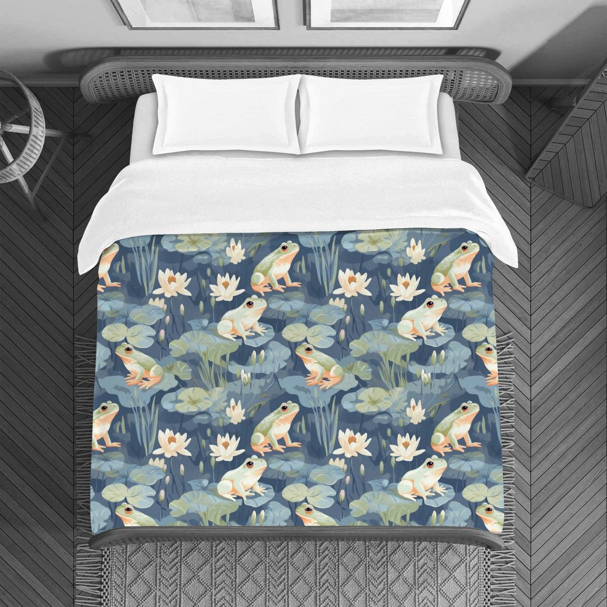 VisionDecor Frog Lilies Bedding | Wayfair