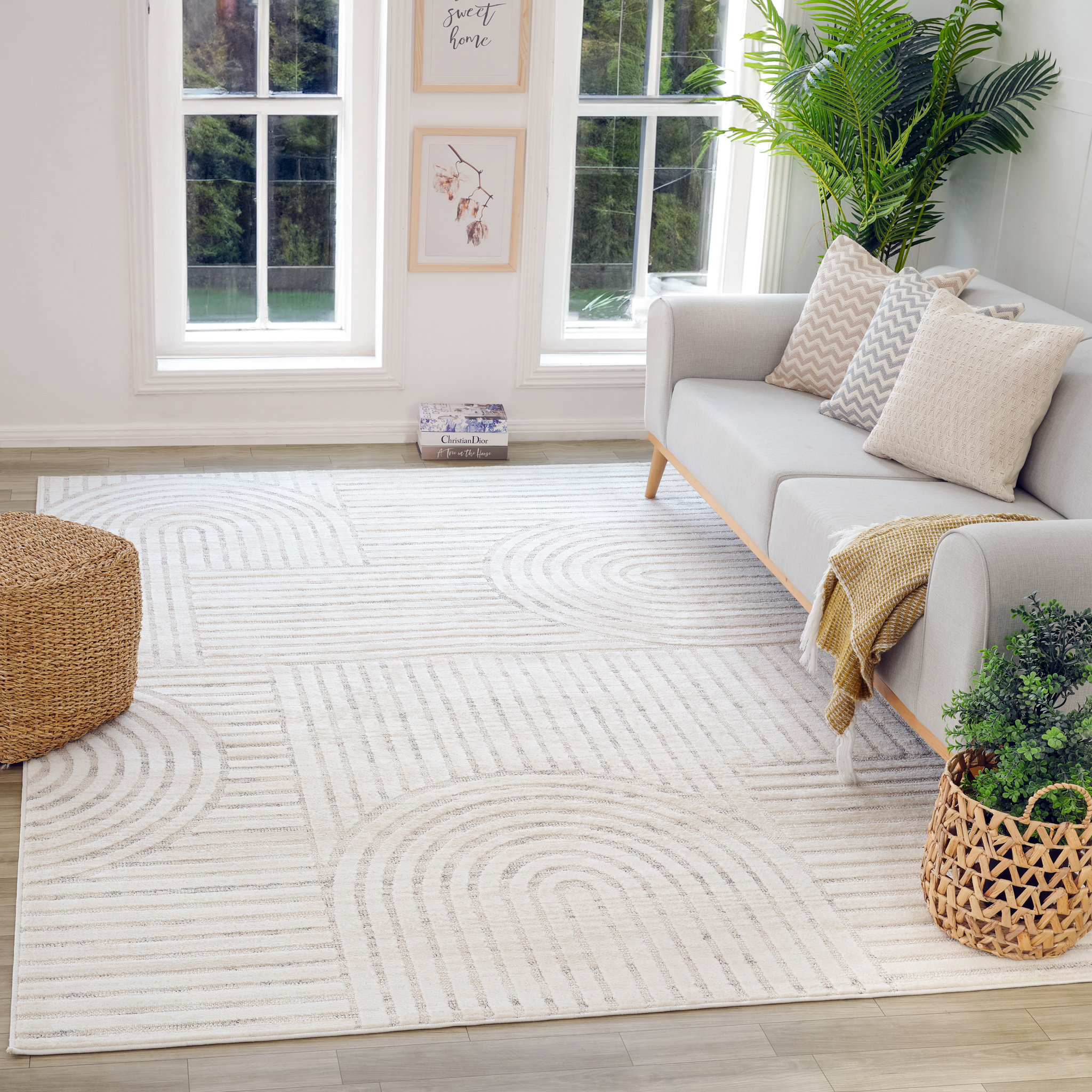 Gracie Oaks Rug Branch Jordany Modern Indoor Area Rug, Cream Beige ...