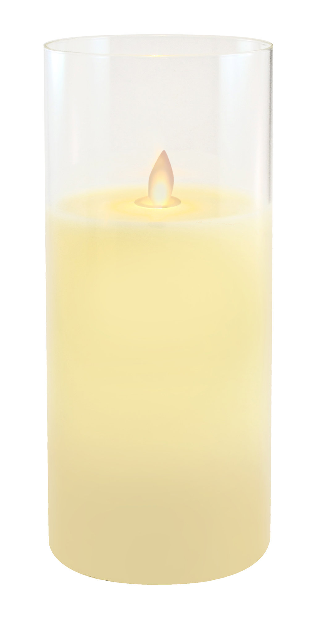 Ebern Designs Battery Operated Glass Hurricane LED Candle with ...