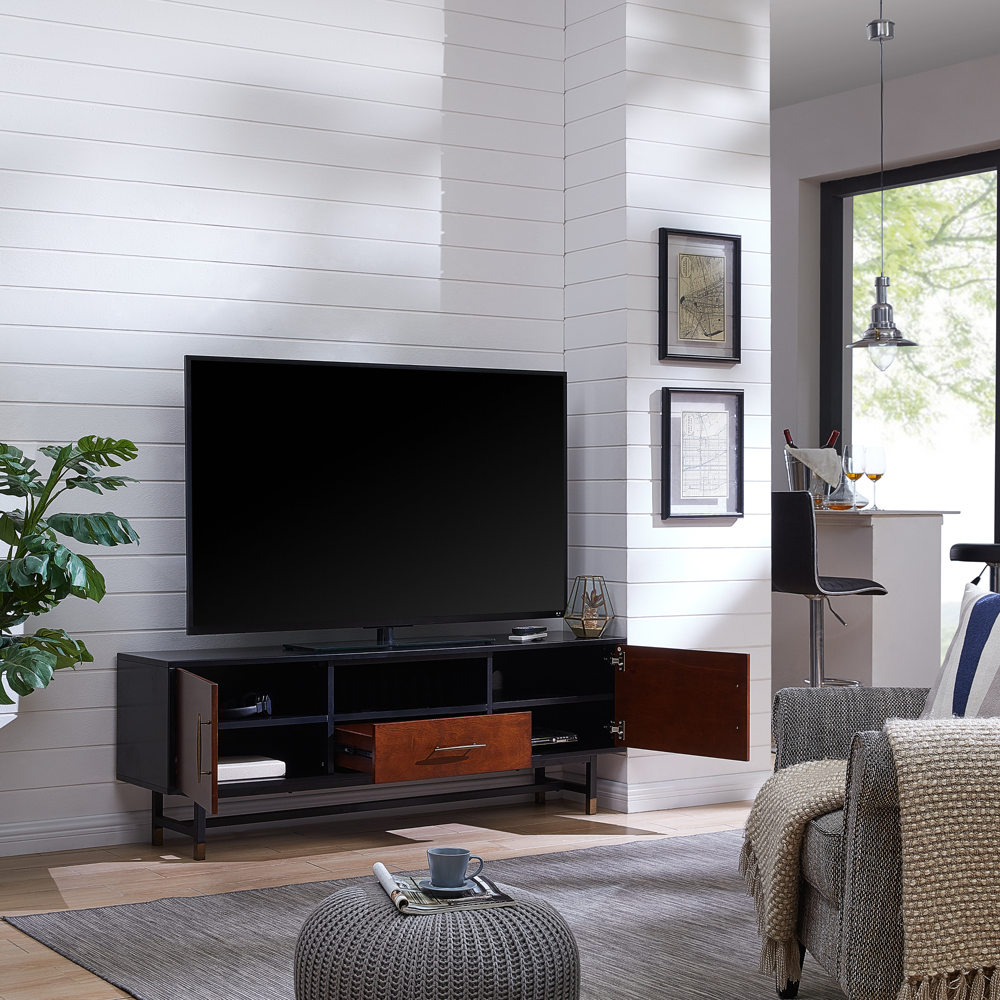 George Oliver Mid-Century Modern Media Console TV Stand With Storage ...