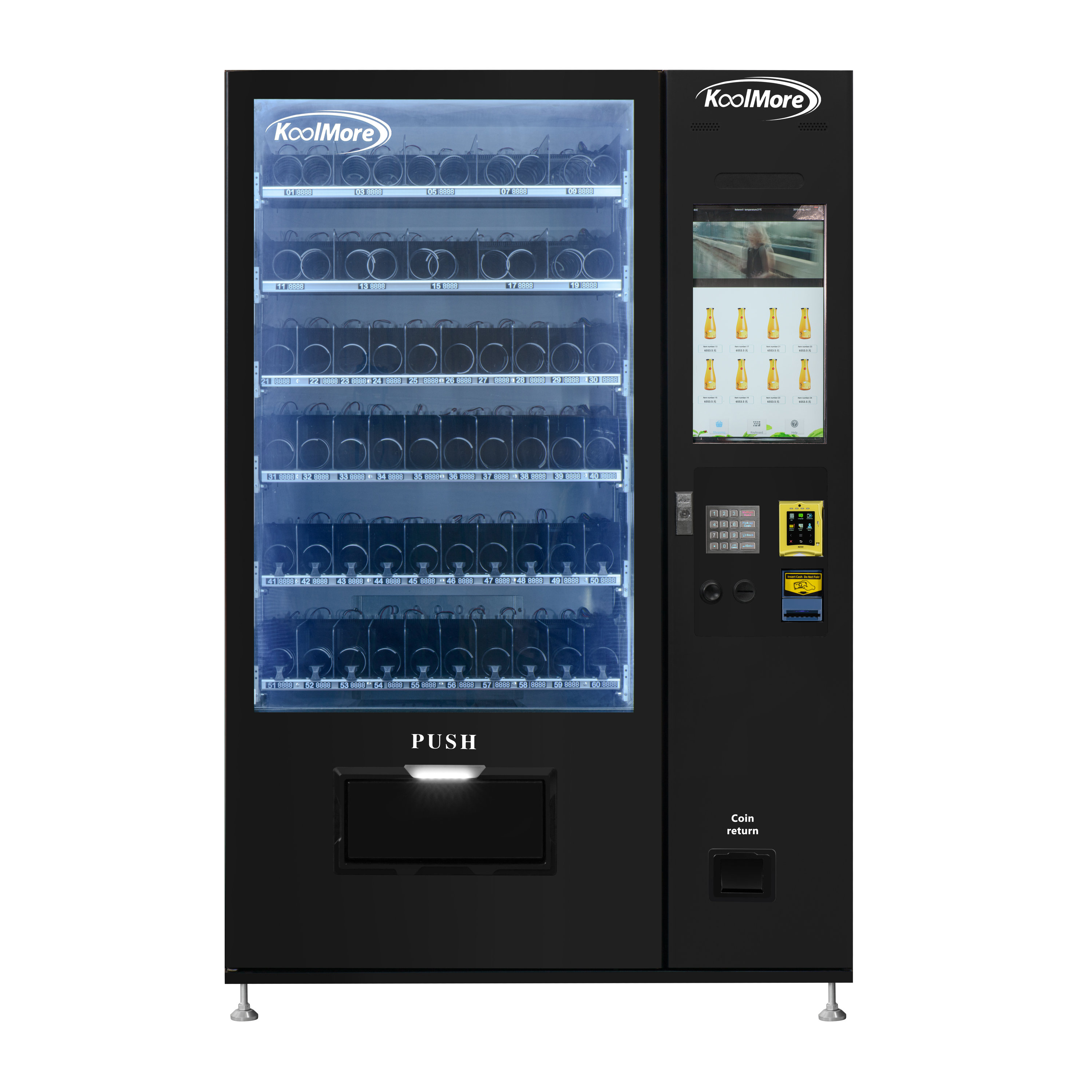KoolMore Refrigerated Snack Vending Machine 60 Slots, 22 In.Touch ...