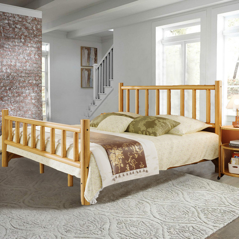 Millwood Pines Dorles Solid wood bed with headboard and footboard | Wayfair