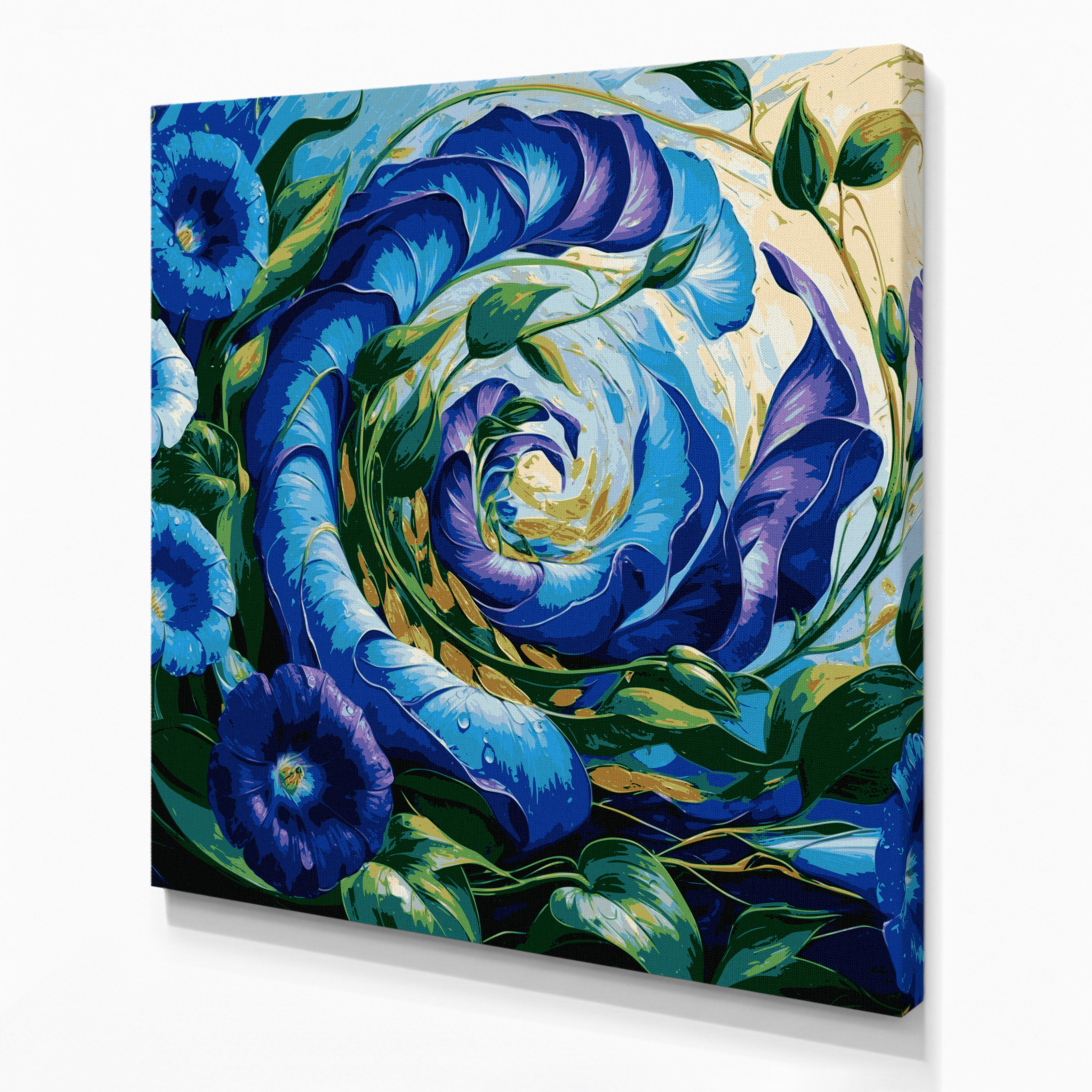 Latitude Run® Botanical Morning Glory Gray Canvas Wall Art | Wayfair