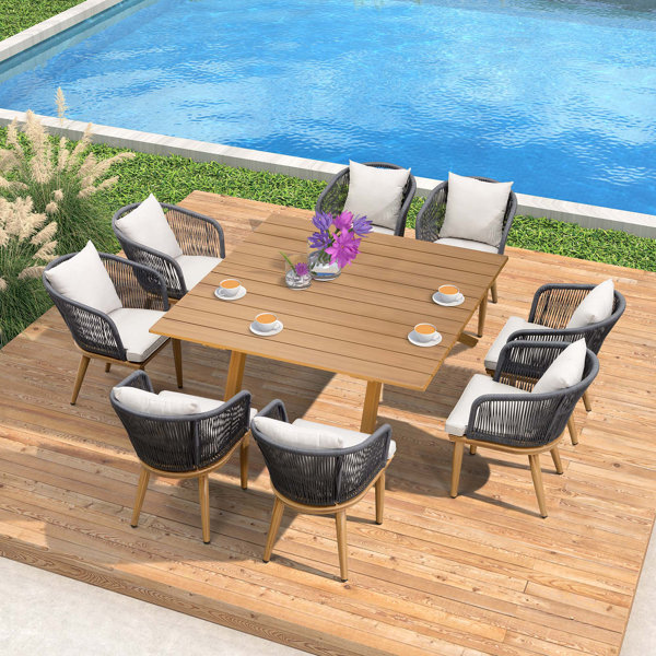 Corrigan Studio® Brozak 8 - Person Square Outdoor Dining Set with ...