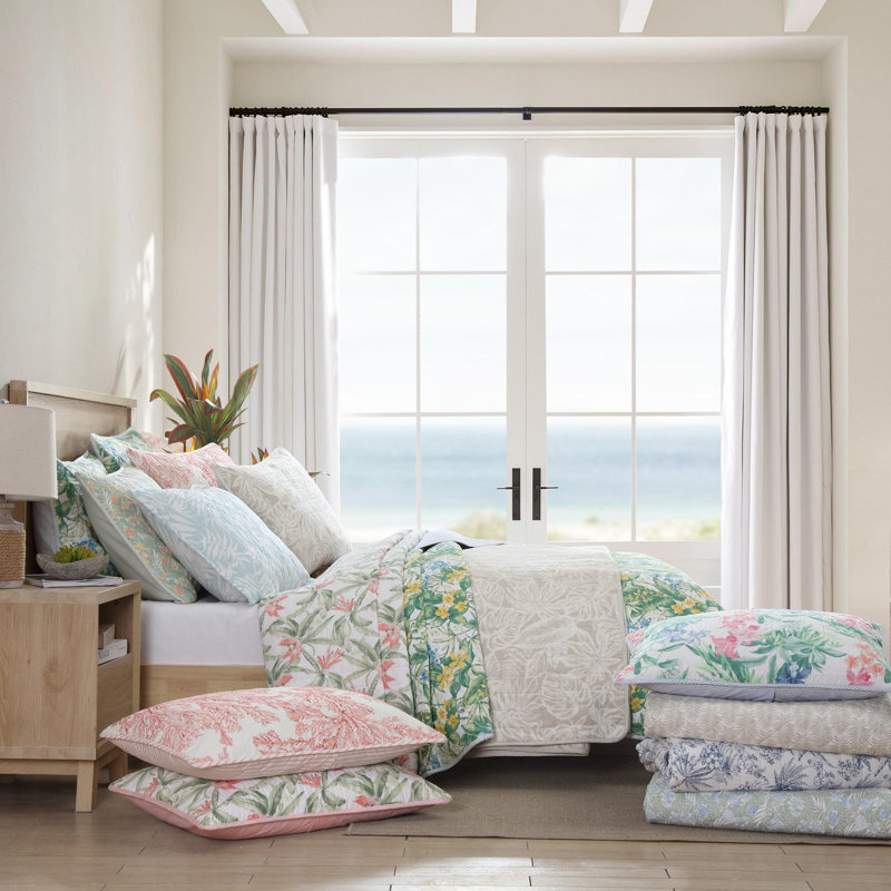 Tommy Bahama Home Tommy Bahama Ocean Deep Cotton Reversible Beige Quilt ...