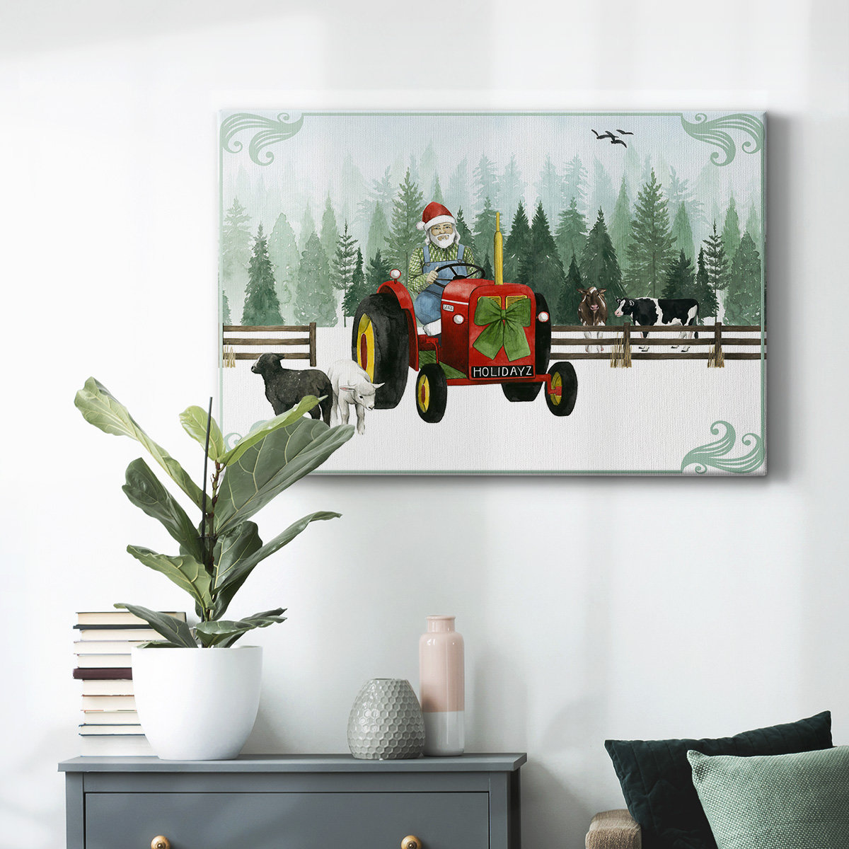 The Holiday Aisle® Country Santa Collection A-Gallery Wrapped Canvas ...