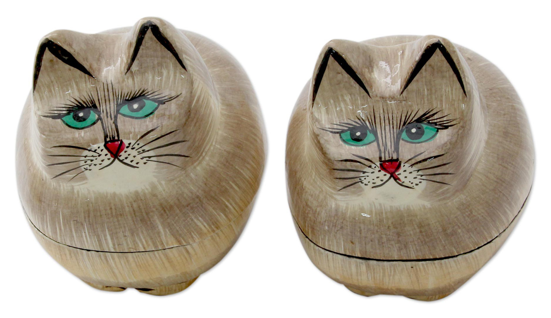 August Grove® Khine Contented Kitty Papier Mache 2 Piece Decorative Box ...