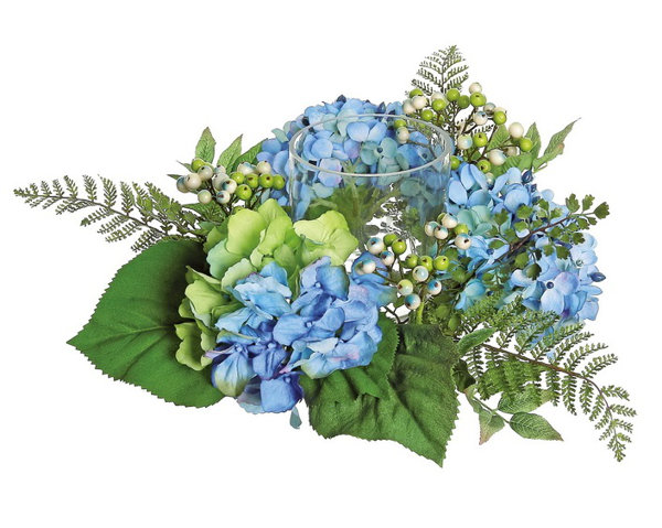 Northlight 16" Decorative Artificial Hydrangea and Berry Hurricane ...