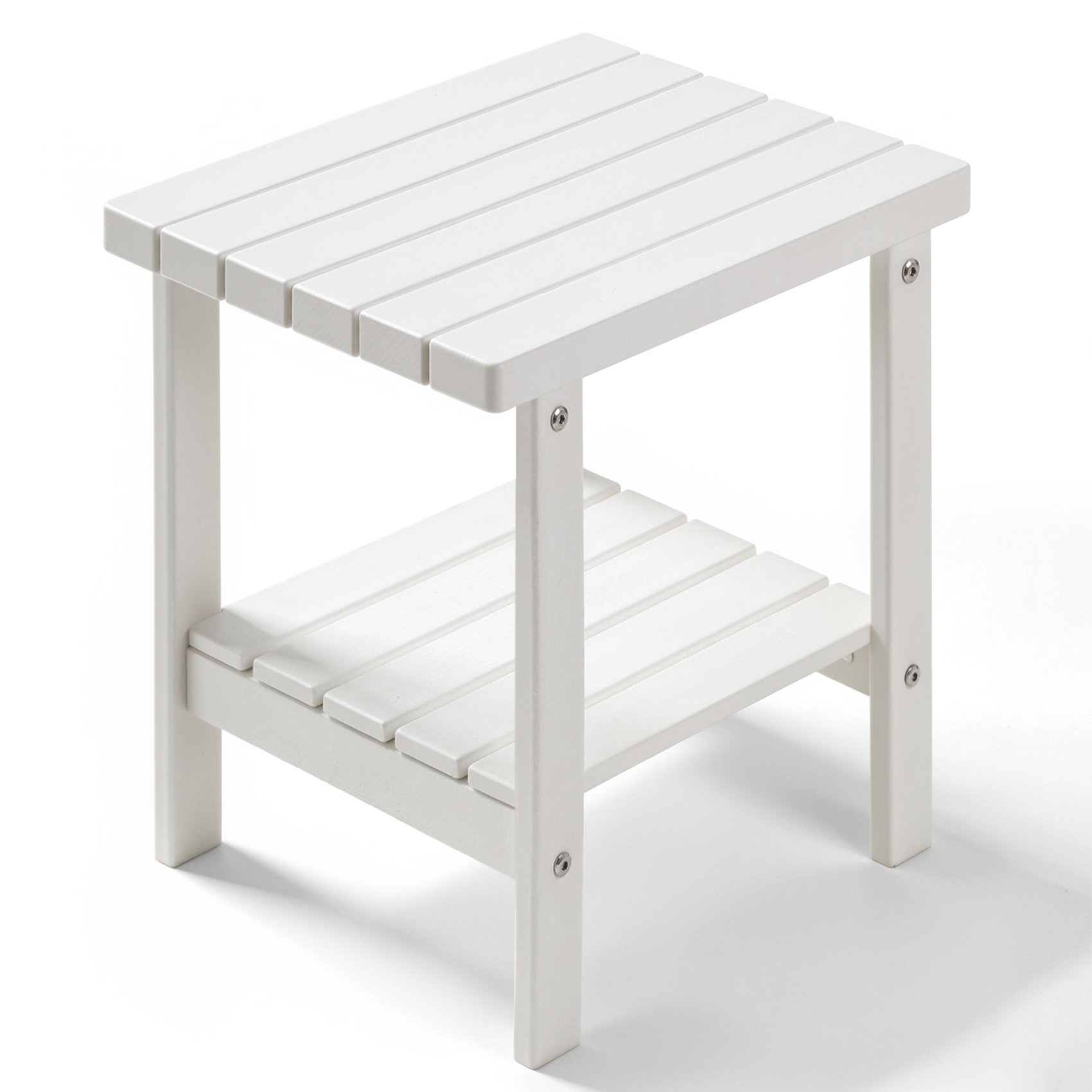 Winston Porter Taryn 17 in. 2-Tier Rectangular HDPE Outdoor Side Table ...