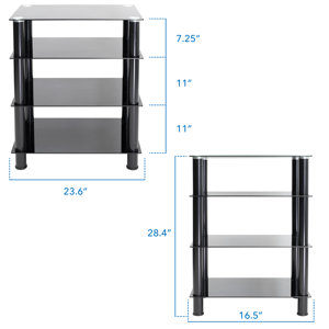 Mount-It! Tempered Glass AV Component Media Stand | Audio Tower & Media ...