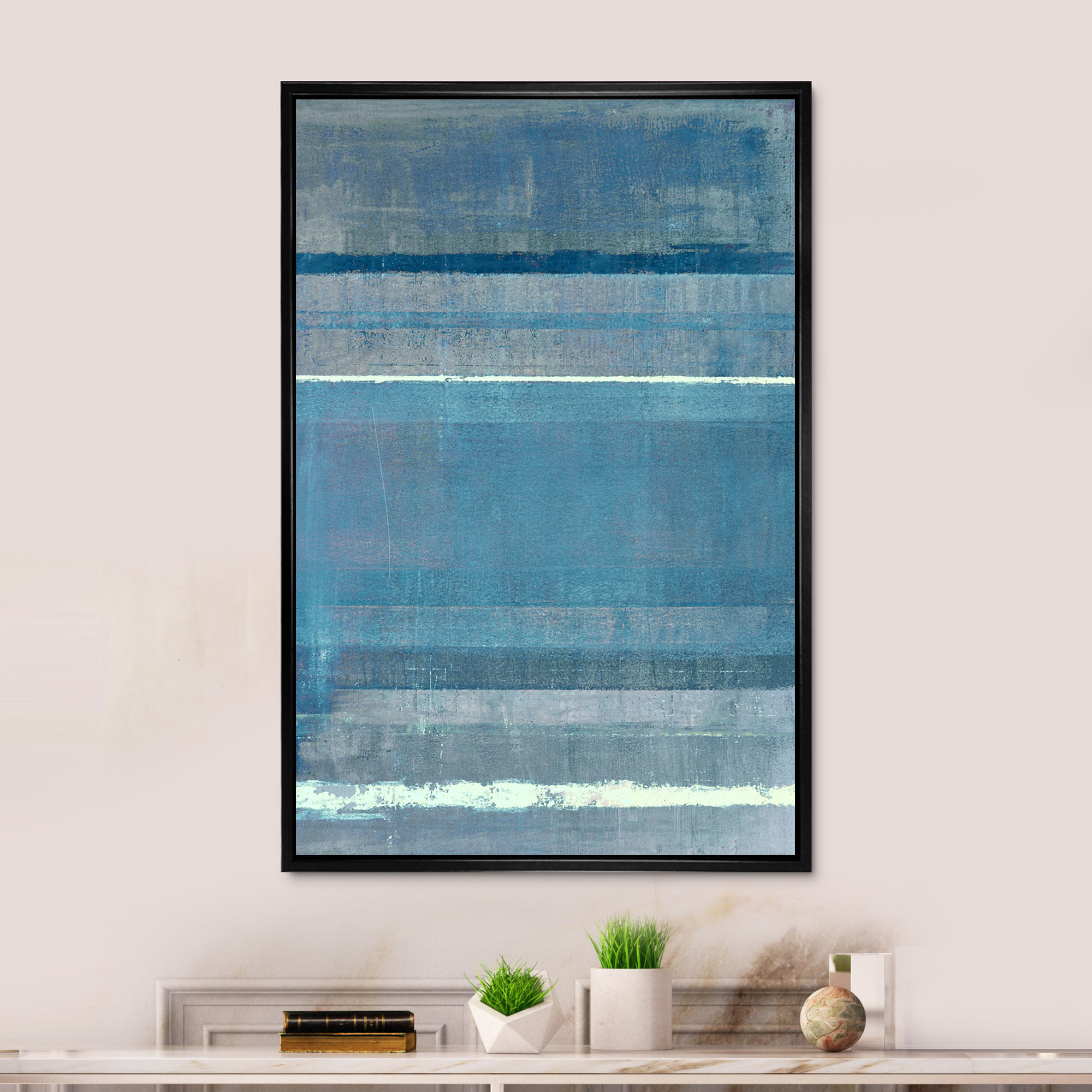 Highland Dunes Grey And Blue Modern Art - Modern & Contemporary Canvas ...