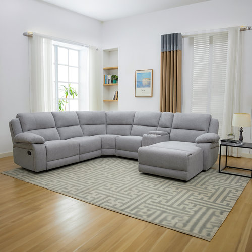 Ebern Designs Resel 7 - Piece Upholstered Corner Sectional | Wayfair.co.uk