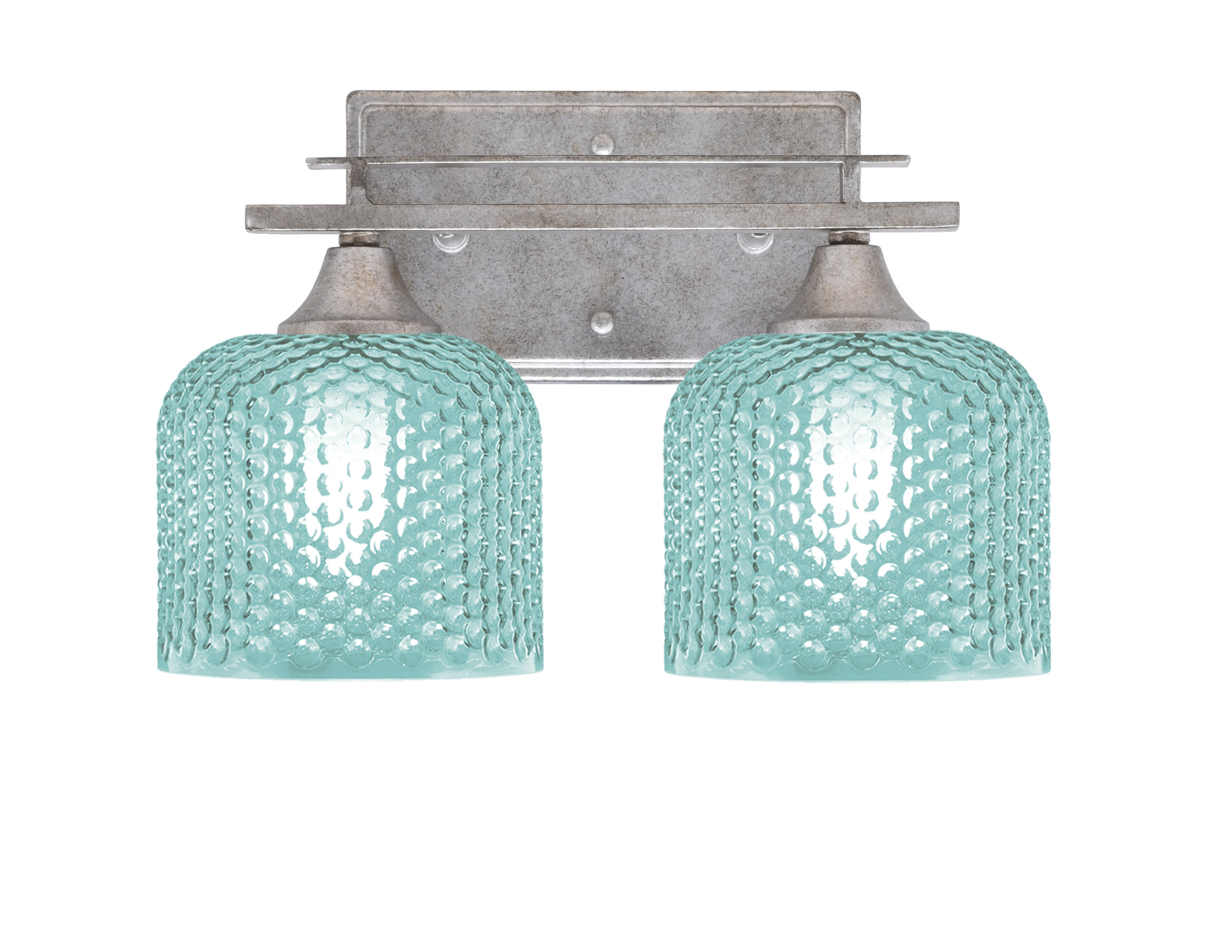 Toltec Lighting Uptowne 2 Light Bath Bar Shown In Aged Silver Finish ...