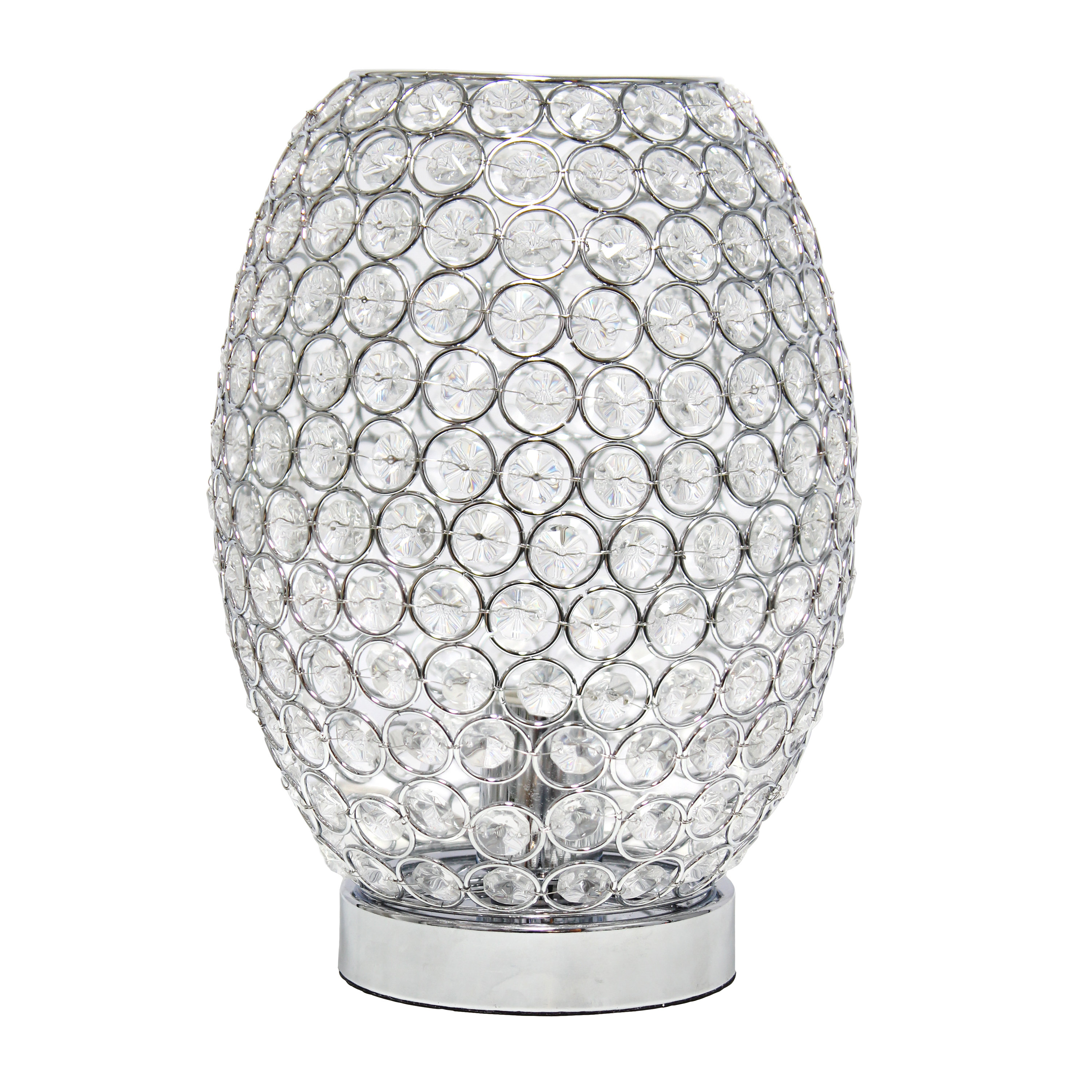 Mercer41 Danielian 11" Glamorous Round Crystal Uplight Vase Table Lamp ...