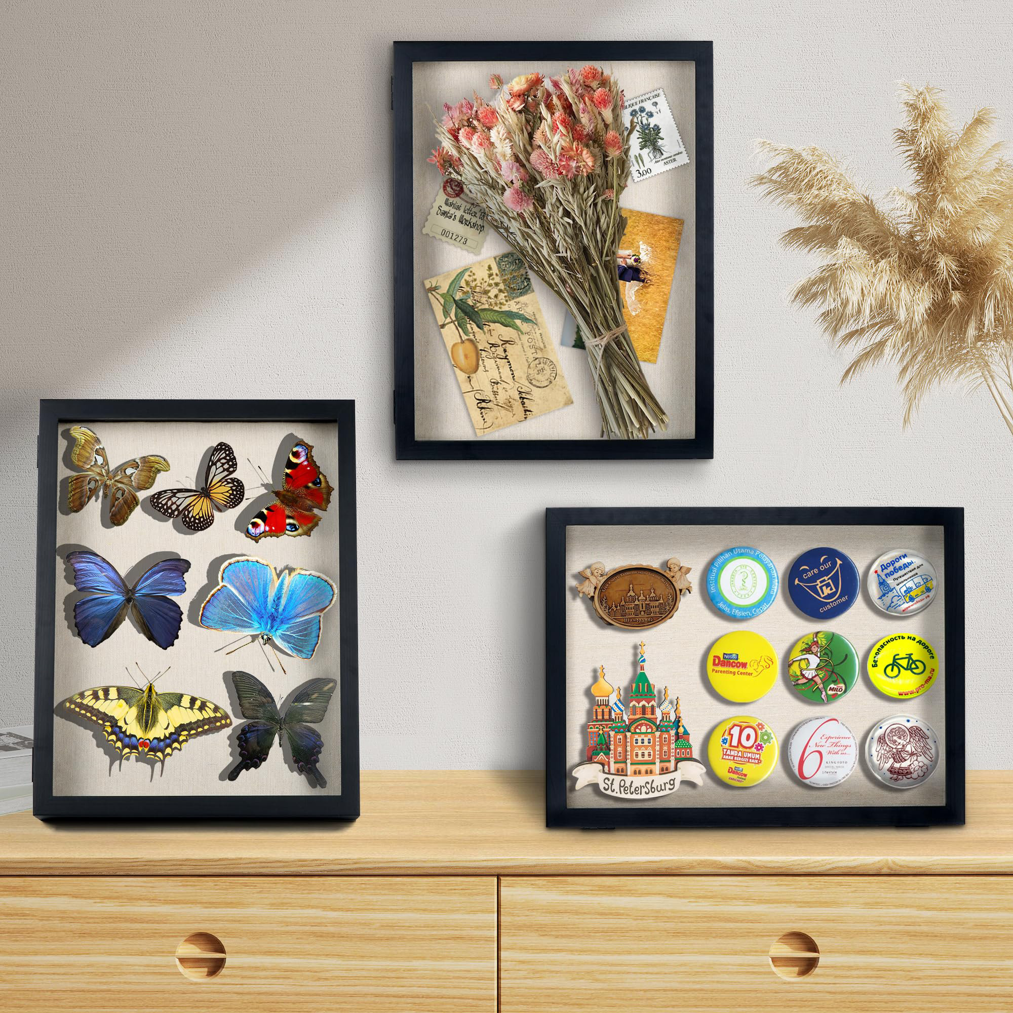 Latitude Run® Shadow Box Frame, Large Shadow Boxes Display Cases, Deep ...