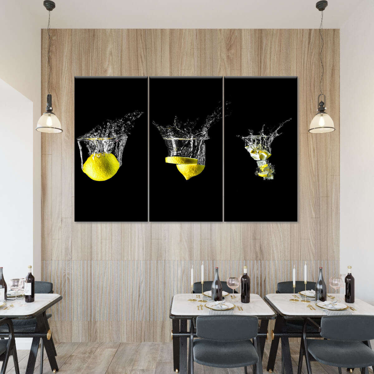 Ebern Designs Lemon Lemon Splashes 3 Pieces | Wayfair