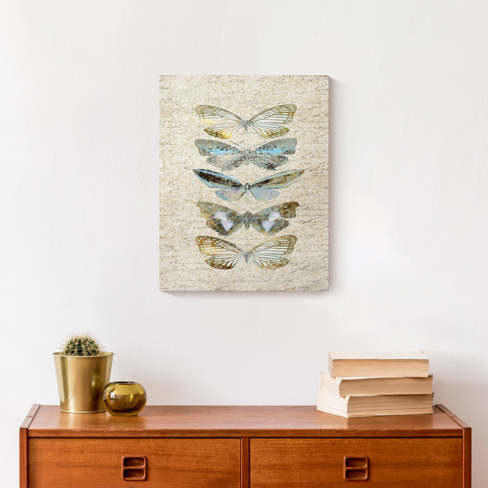 August Grove® Rustic Butterflies On Canvas Print | Wayfair