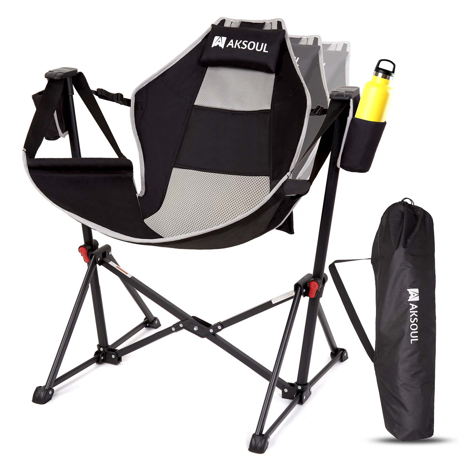 AKSOUL Outdoor Folding Camping Chair Portable Swing Chair With ...