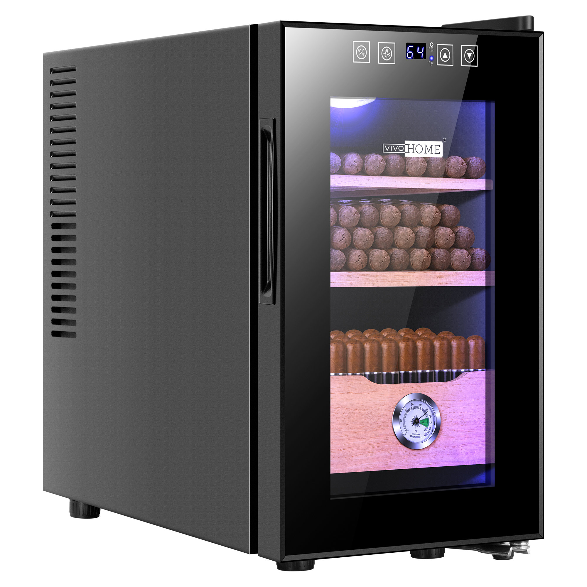VIVOHOME 23 L Electric Cigar Humidor with Hygrometer, Shelves and ...