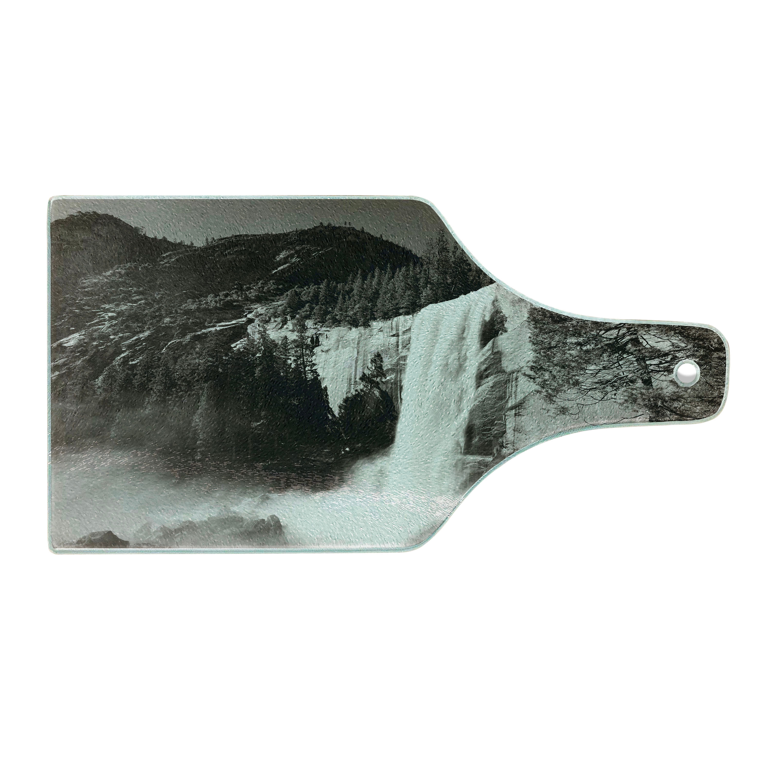 Ambesonne Nature Tempered Glass Cutting Board Waterfalls in Yosemite ...