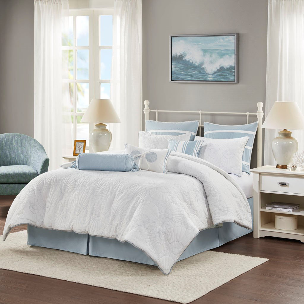 Gracie Mills Ramos 4-Piece Comforter Set with Sea Shell Motif | Wayfair