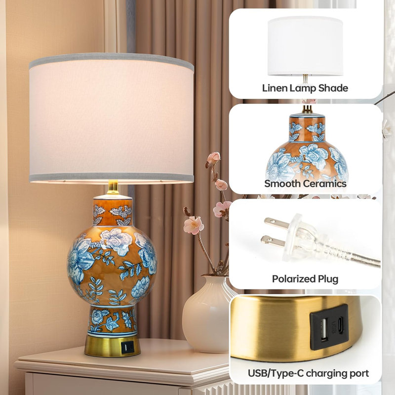 Red Barrel Studio® Vase Design Bedroom Table Lamp | Wayfair