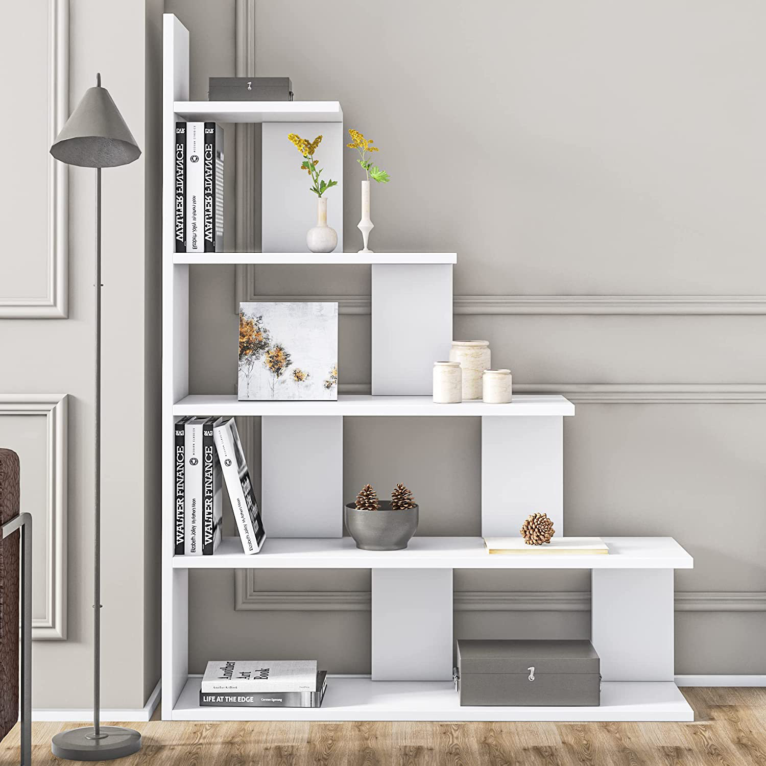 Step bookcase room divider store