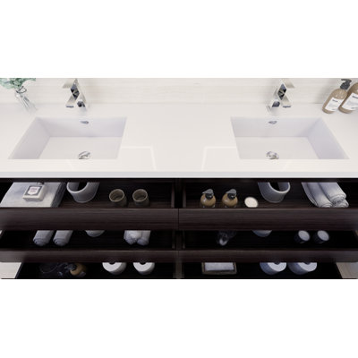 Millwood Pines Ferrari 84'' Double Bathroom Vanity with Top | Wayfair