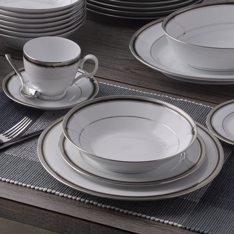 Noritake Austin Platinum 50-Piece Dinnerware Set, Service for 8 ...