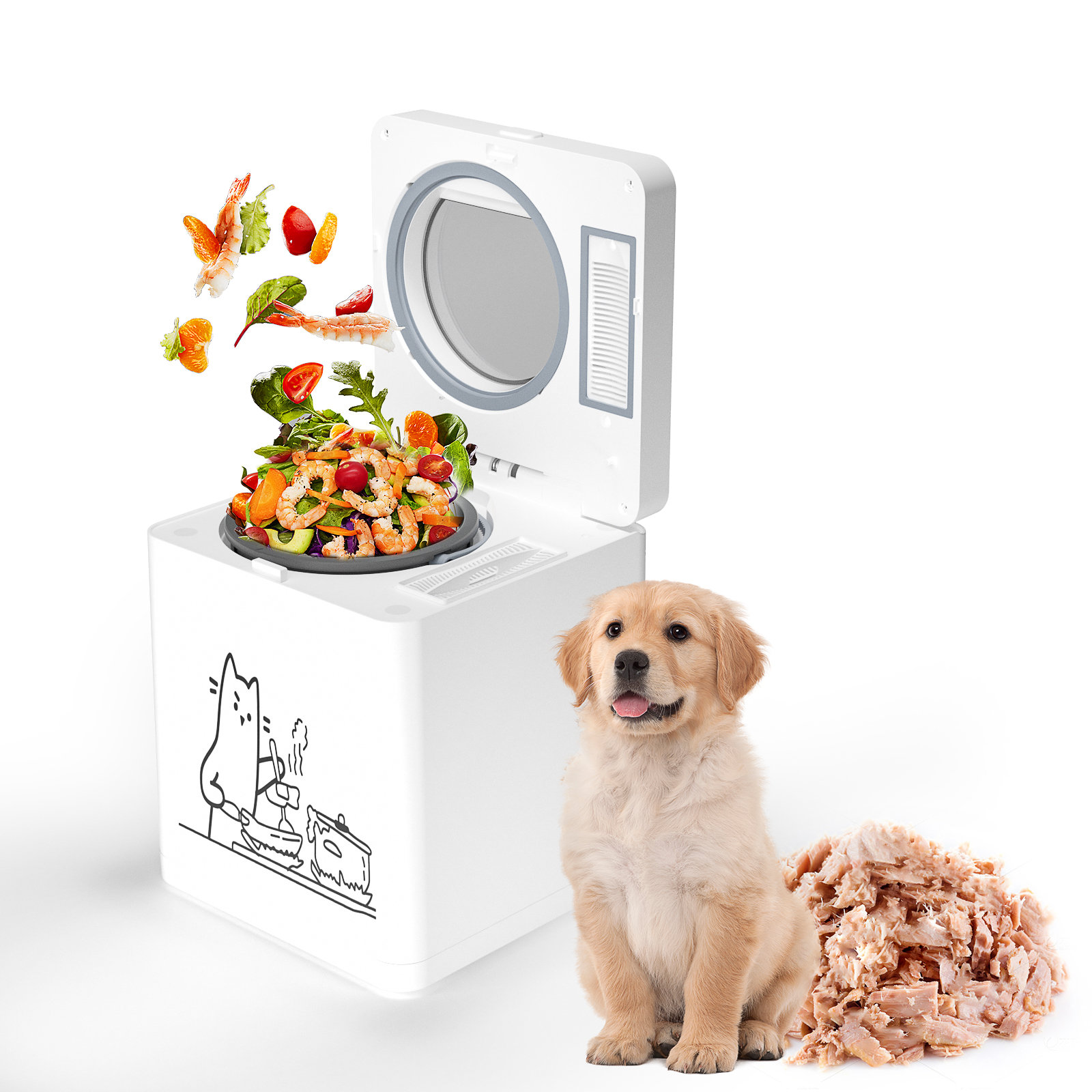 POPRHINO Auto Pet Food Maker – 2.5l All-in-one Food Processor For Dogs ...