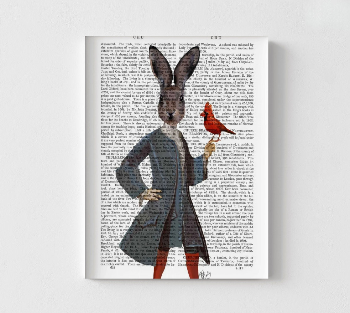 WeFrameArt Rabbit And Bird, Northern Cardinal Poster Print, Small Red ...