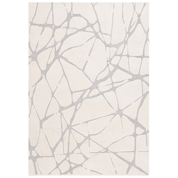 Ivy Bronx Rectangle Kassidi Abstract Hand Tufted Wool/Cotton Area Rug ...