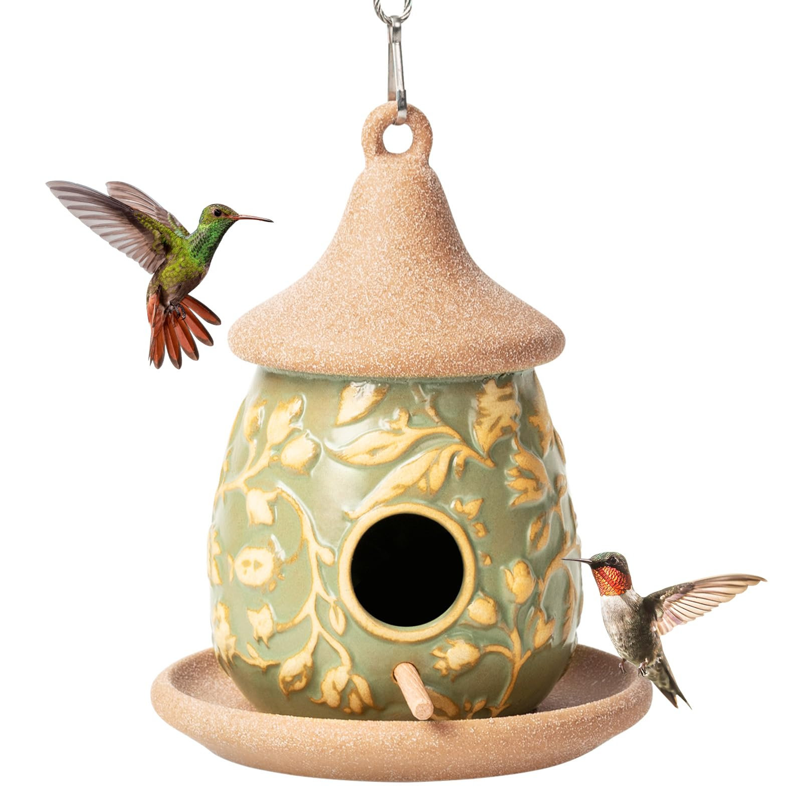 Latitude Run® Hanging Bird Houses Ceramic Bird House Feeder | Wayfair