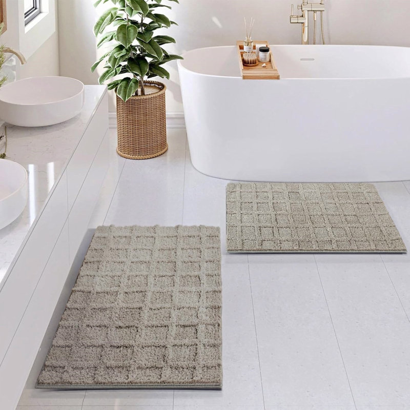 Latitude Run® Bathroom Rugs Non Slip Washable | Wayfair