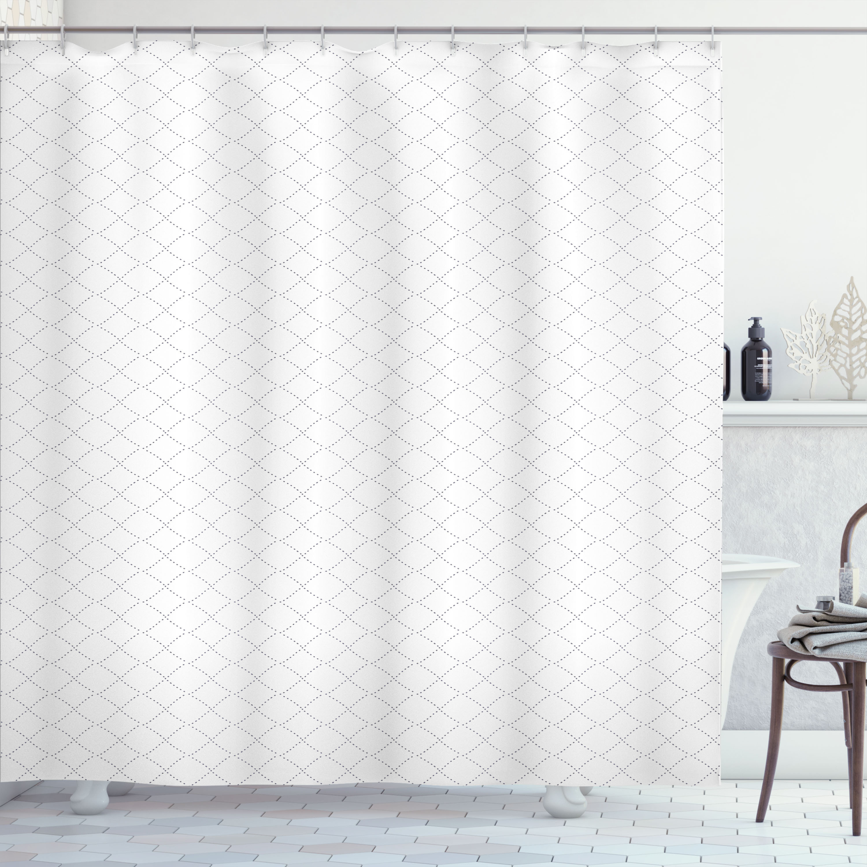 East Urban Home Geometric Shower Curtain Modern Dotted Squares 31677 ...