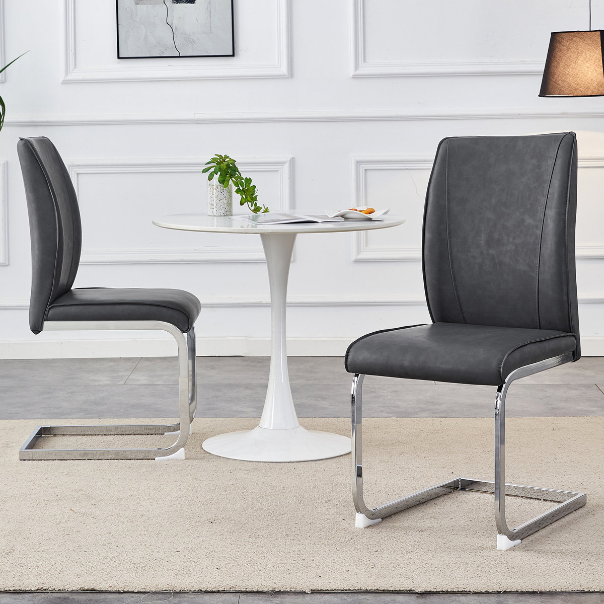One Allium Way Luxury Simple Arch Chair - PU Material High Resilience ...
