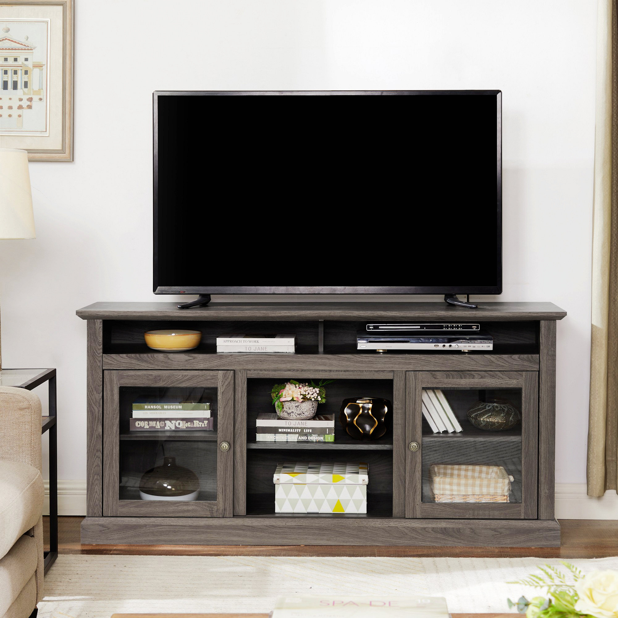 Ophelia & Co. Retro TV Stand For 65'' TV, TV Console Cabinet With ...