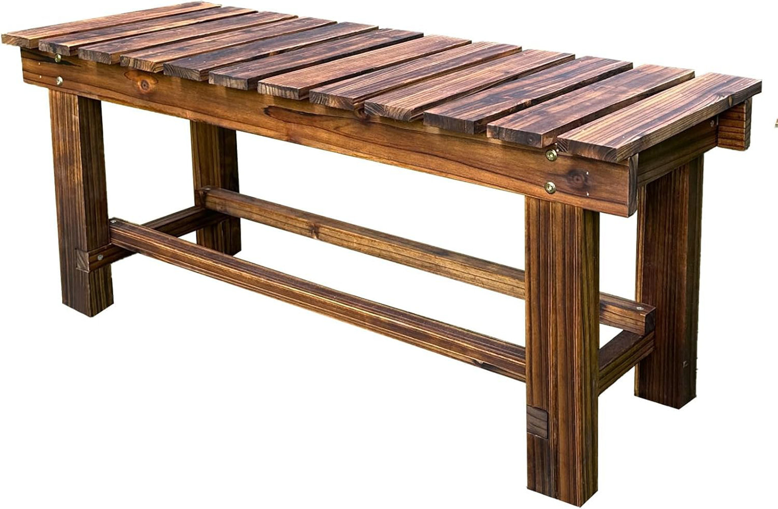 George Oliver Outdoor Garden Bench, 2-Person Wood Patio Bench ...