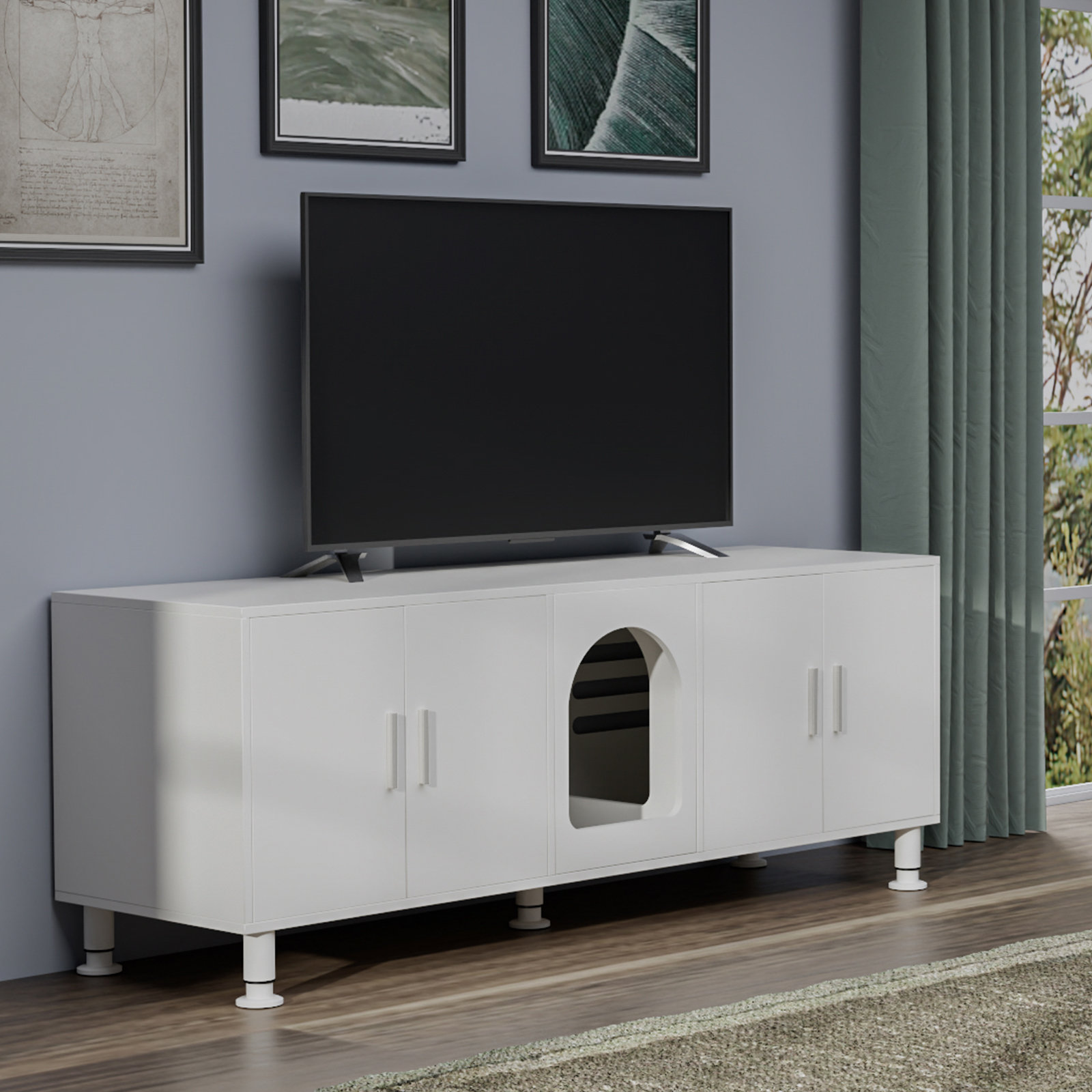 Tucker Murphy Pet™ Litter Box Enclosure for 2 Cats, Cat Litter Box ...