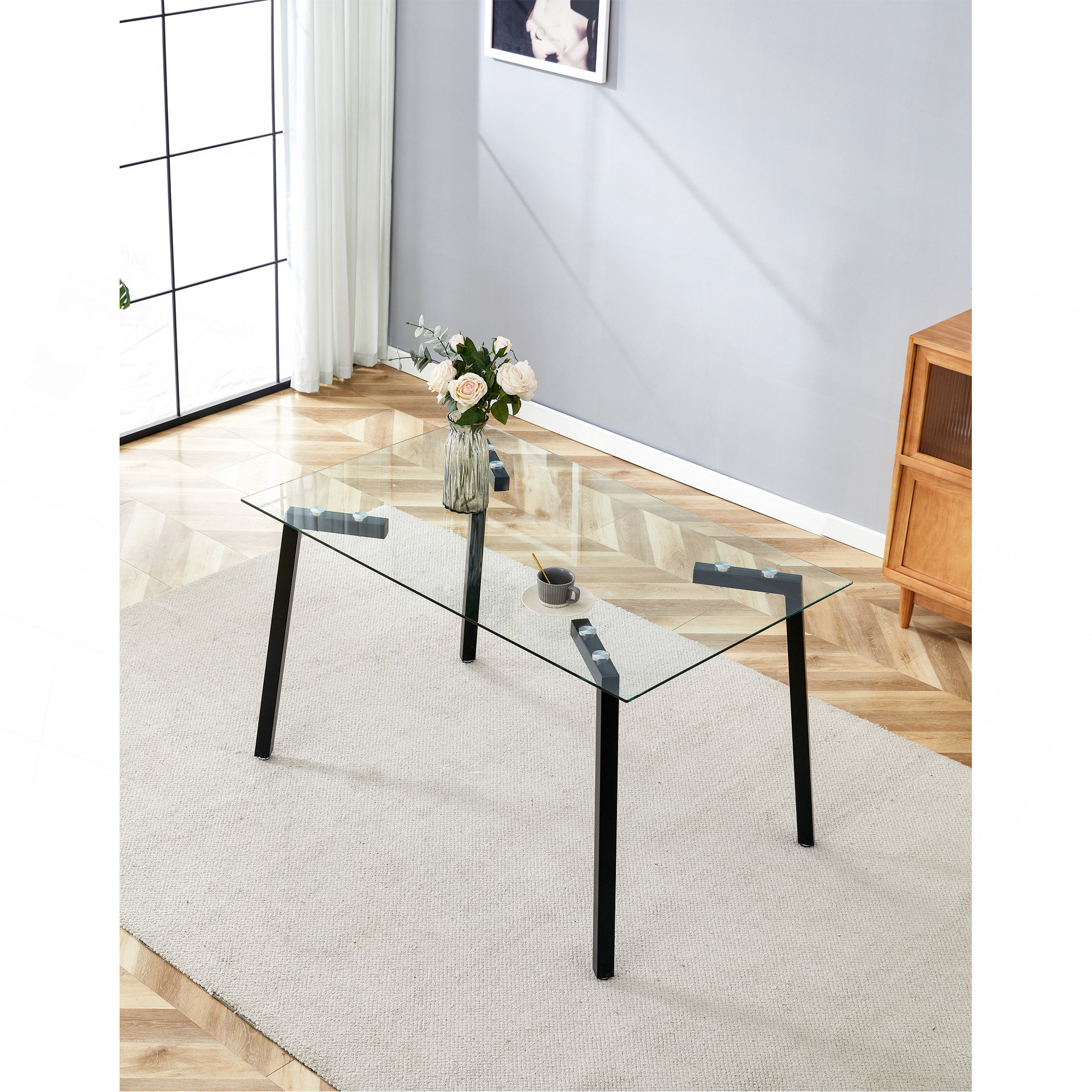 Wrought Studio Glass Dining Table Transparent - Wayfair Canada