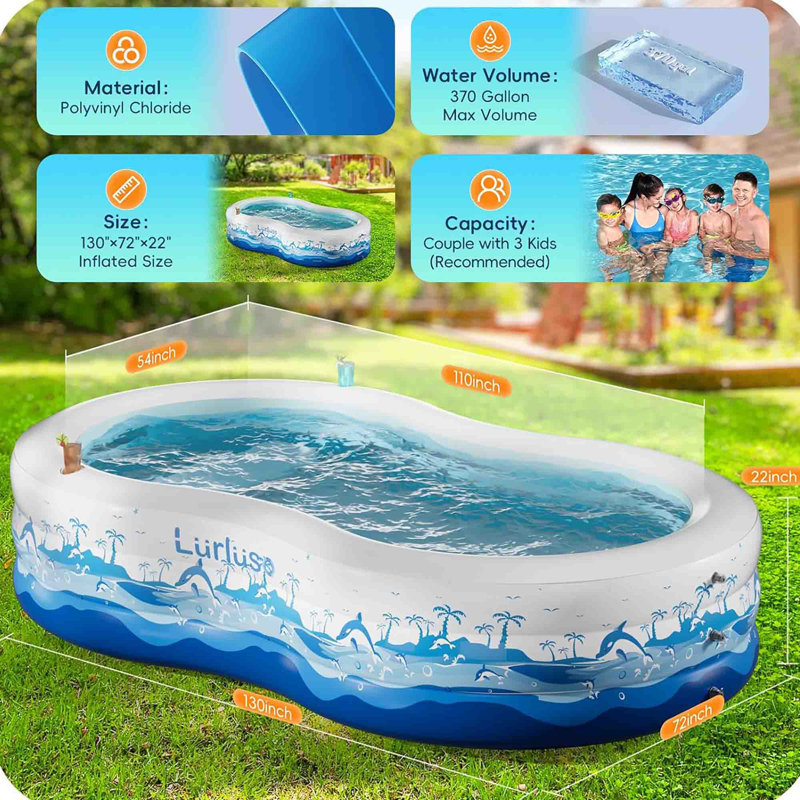 SUSBART Inflatable Pool with Seats | Wayfair