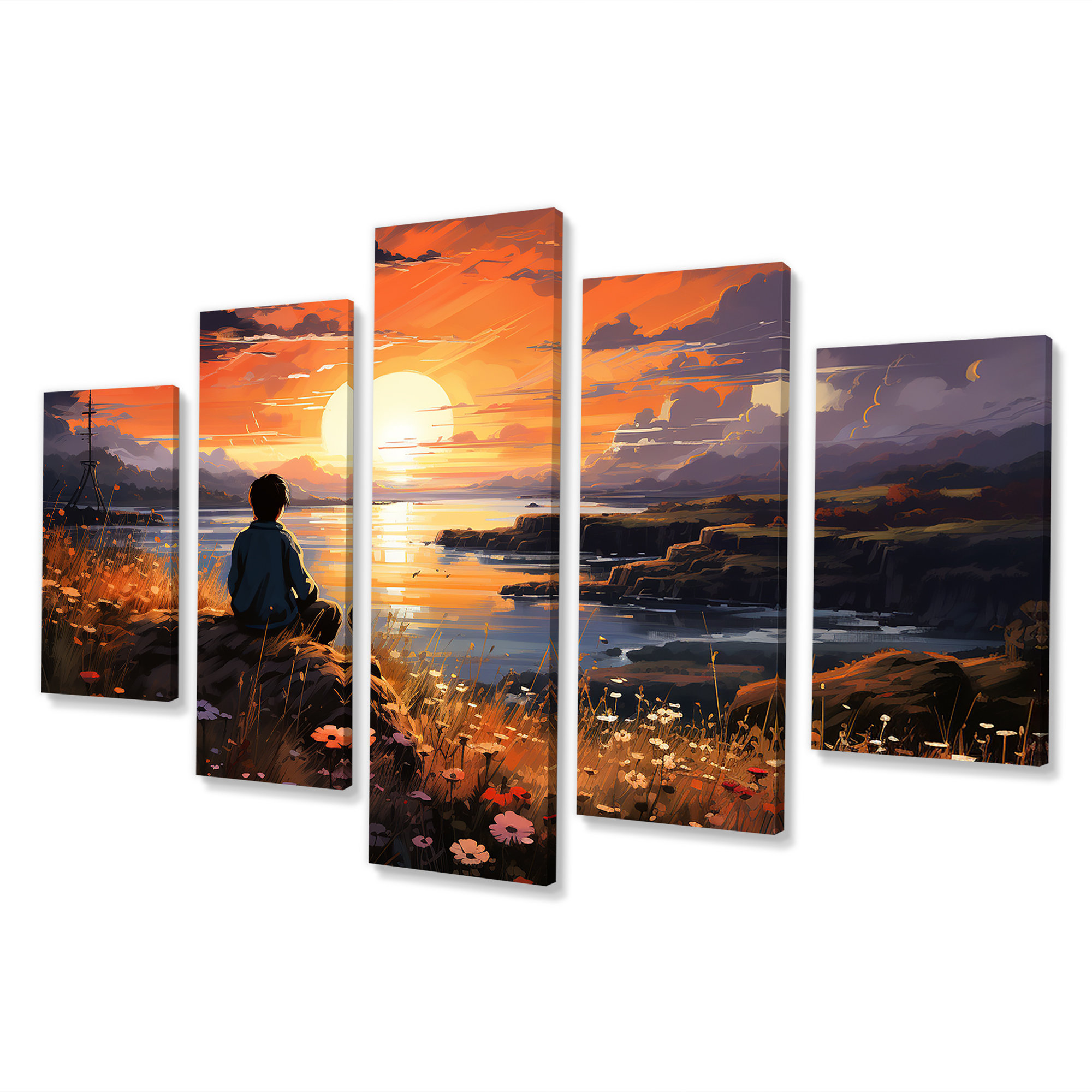 Beachcrest Home™ 'Sunrise Kid Solutide Landsdapce III - Coastal Sunset ...