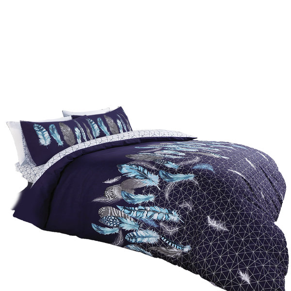 GC GAVENO CAVAILIA Modern Feather Design Duvet Cover Set with Matching ...