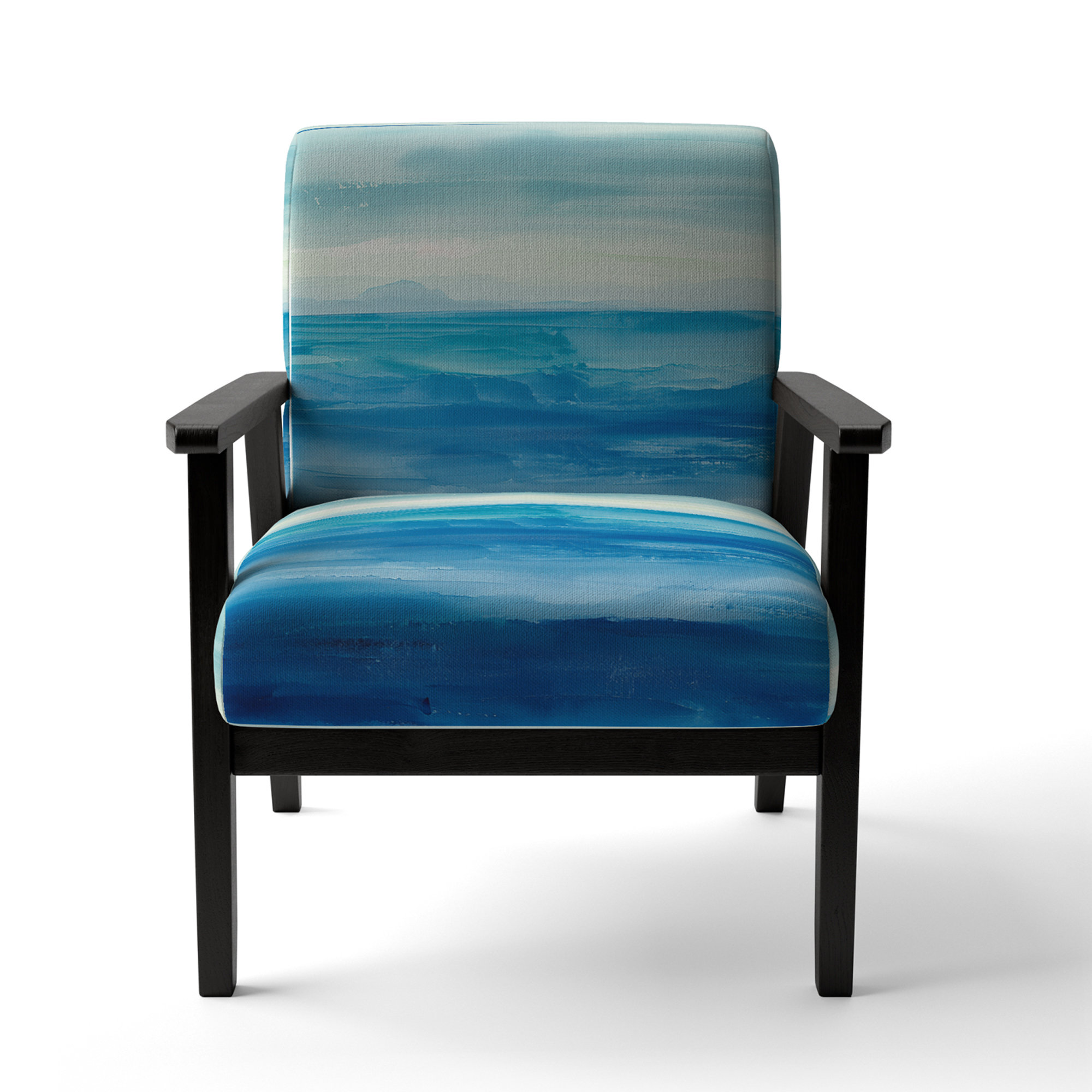 George Oliver Out To Sea - Upholstered Nautical & Beach Accent Arm ...