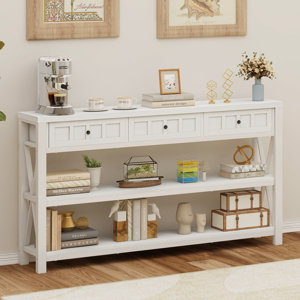 White Wood Console Tables You'll Love | Wayfair