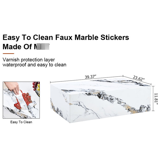 Ivy Bronx Stylish Coffee Table, 39.43x22.96x11.75 Inches, White, With ...