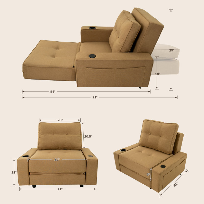 Latitude Run® Dedria 41'' Wide Convertible Chair & Reviews | Wayfair