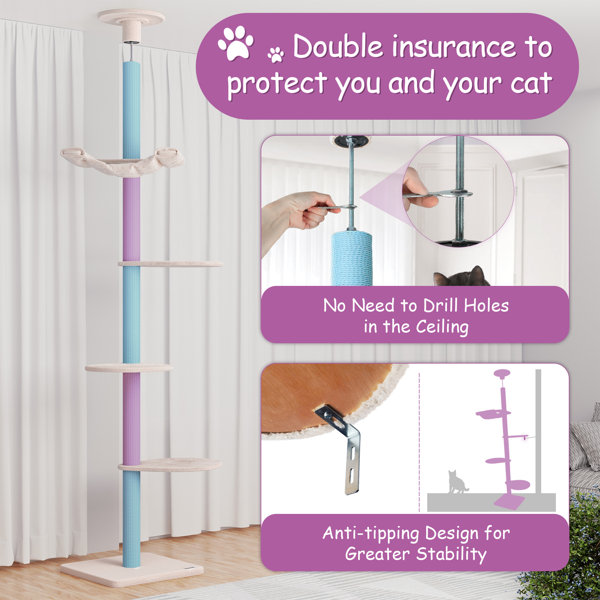 Tucker Murphy Pet™ Fatina 108.3'' H Cat Tree, Ceiling Cat Tower with ...