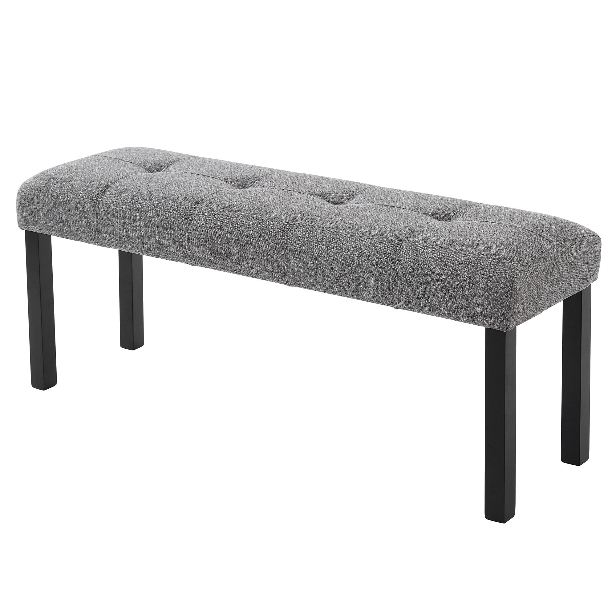 Latitude Run® Tufted Linen Dining Bench - Farmhouse Upholstered Design ...