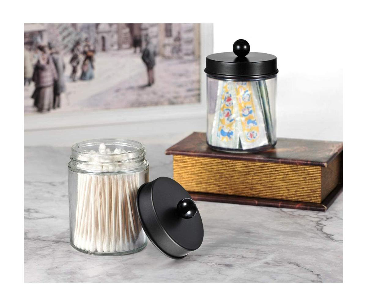 Lark Manor™ 4 Pack Apothecary Jars Bathroom Vanity Storage Organizer ...